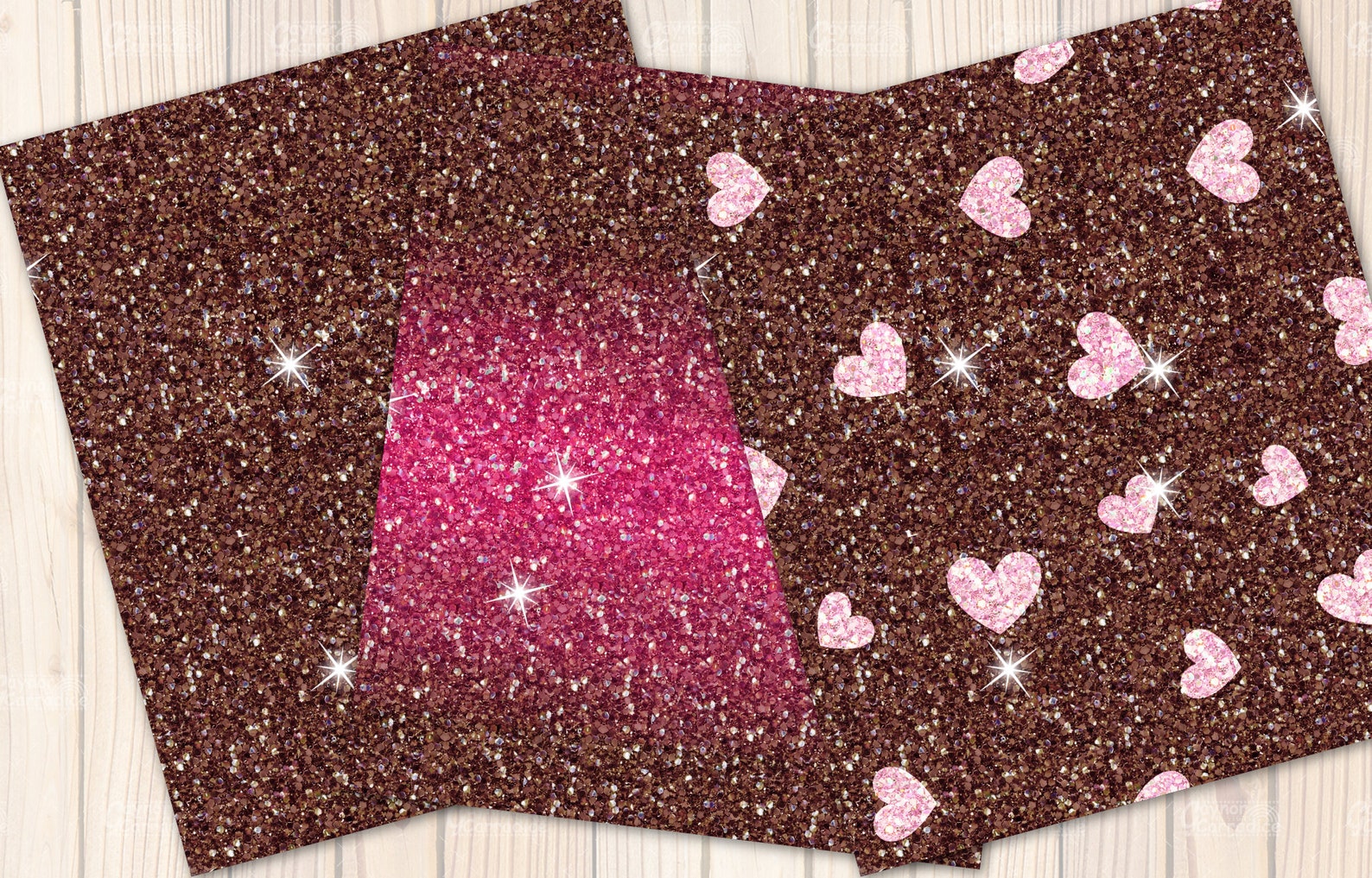 Valentines Day Glitter Digital Papers - Pink, Red, Mint, Chocolate ...