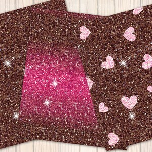Valentines Day Glitter Digital Papers - Pink, Red, Mint, Chocolate ...