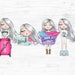 Gray Hair Doll Clipart Cute Girl Clip Art Planner Icon - Etsy