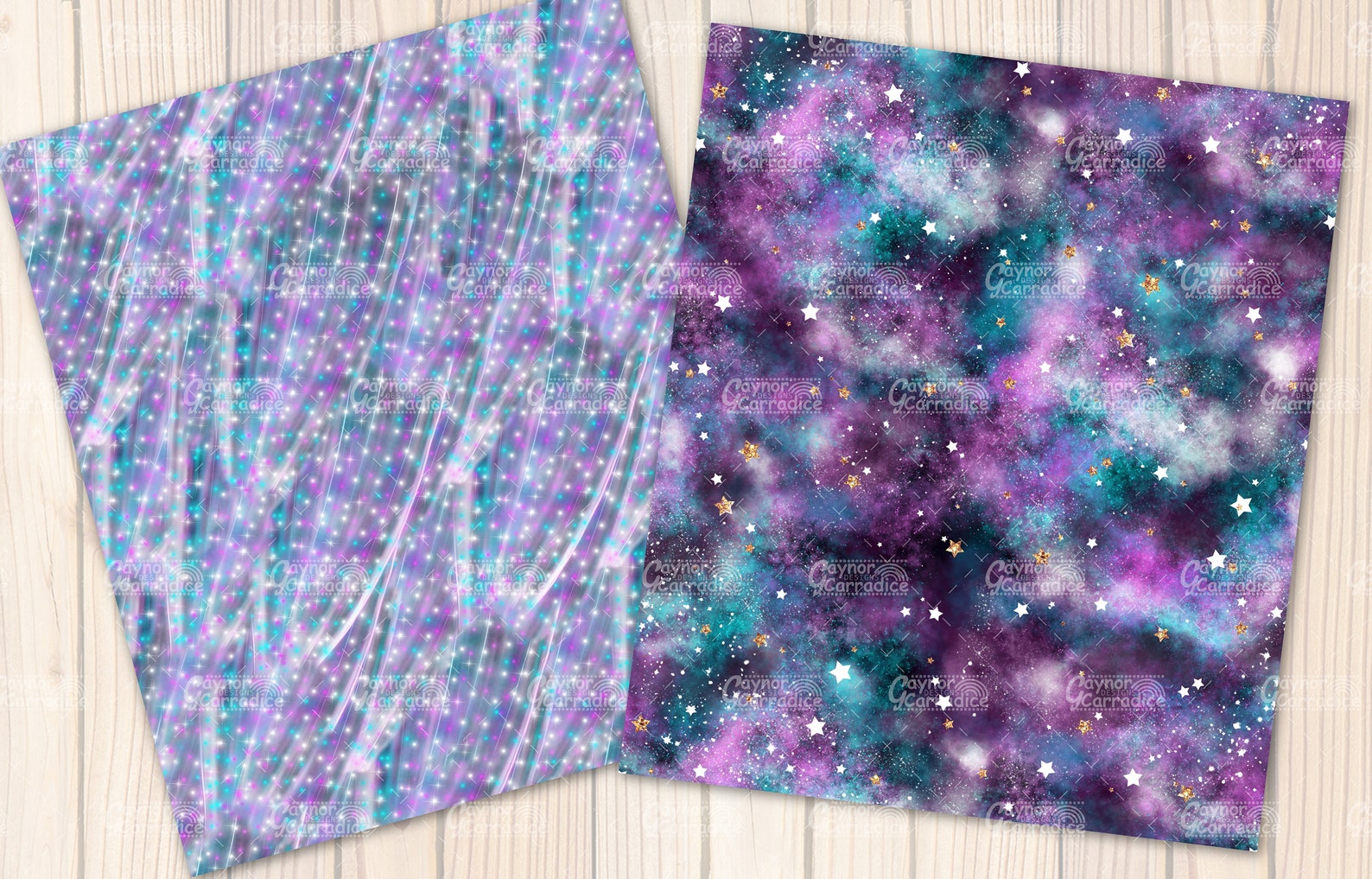 New Year Digital Papers - 12 Watercolor Space Seamless Patterns, Galaxy ...