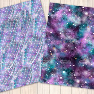 New Year Digital Papers - 12 Watercolor Space Seamless Patterns, Galaxy ...