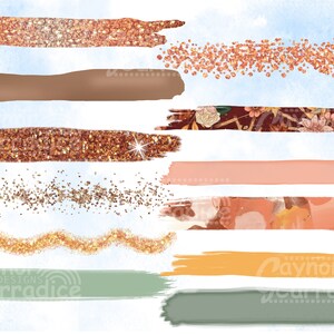 Fall Brush Strokes Clipart - Purple, Red and Orange Glitter Paint ...