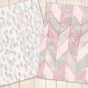 Rise and Shine - 12 Blush Rose Gold Digital Papers, Watercolor Seamless ...