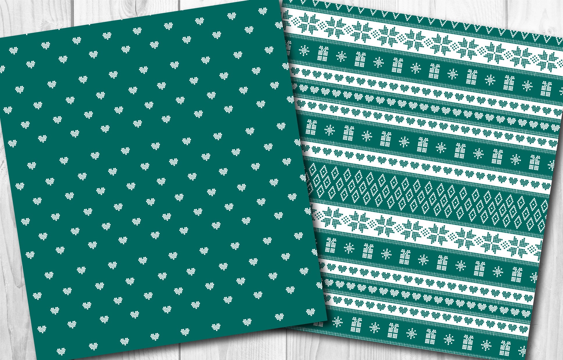 Scandinavian Digital Paper Christmas Seamless Pattern - Etsy