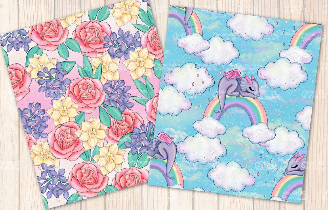 Cute Easter digital papers 12 watercolor spring seamless | Etsy