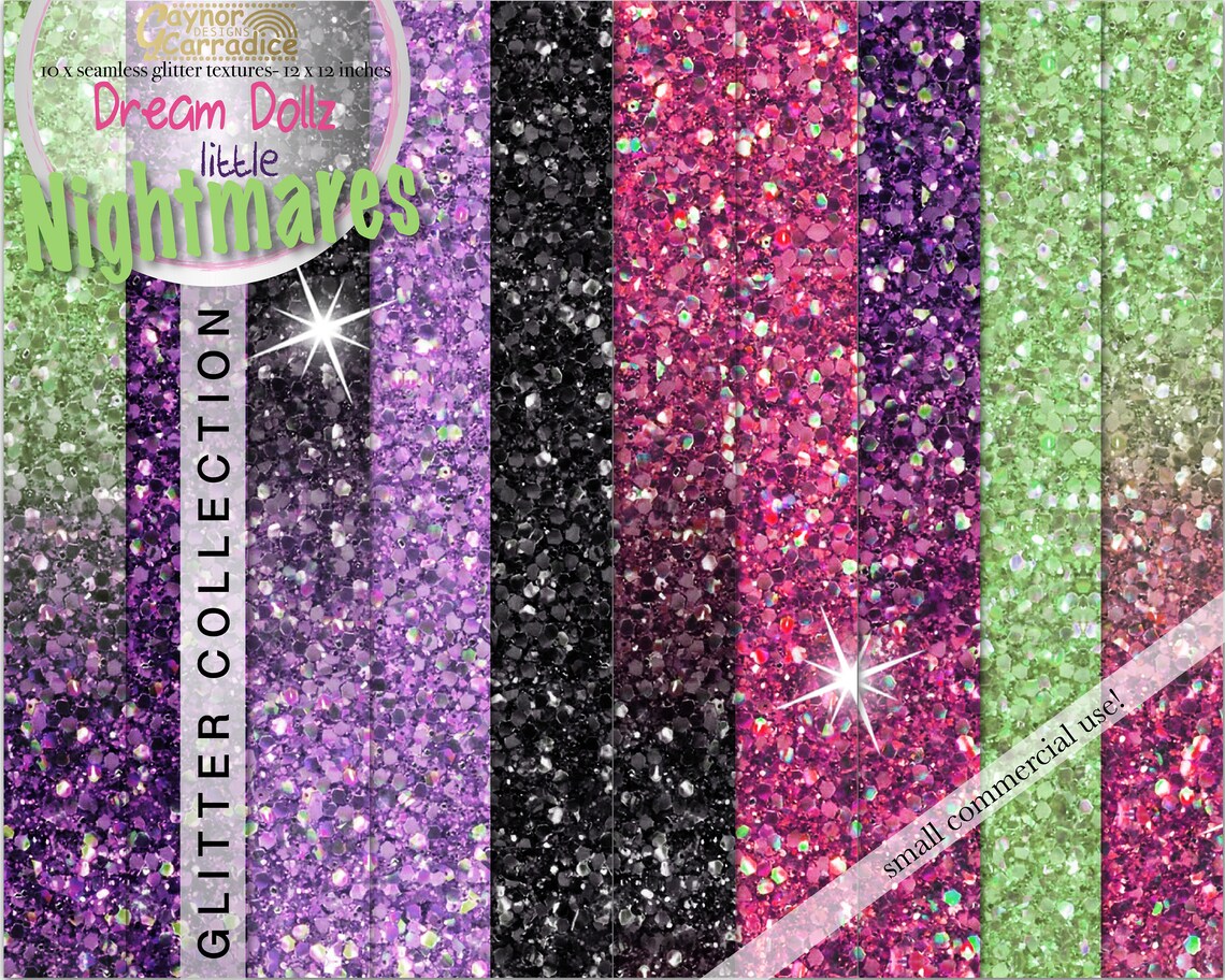Halloween Glitter Digital Papers Glitter Seamless Patters | Etsy