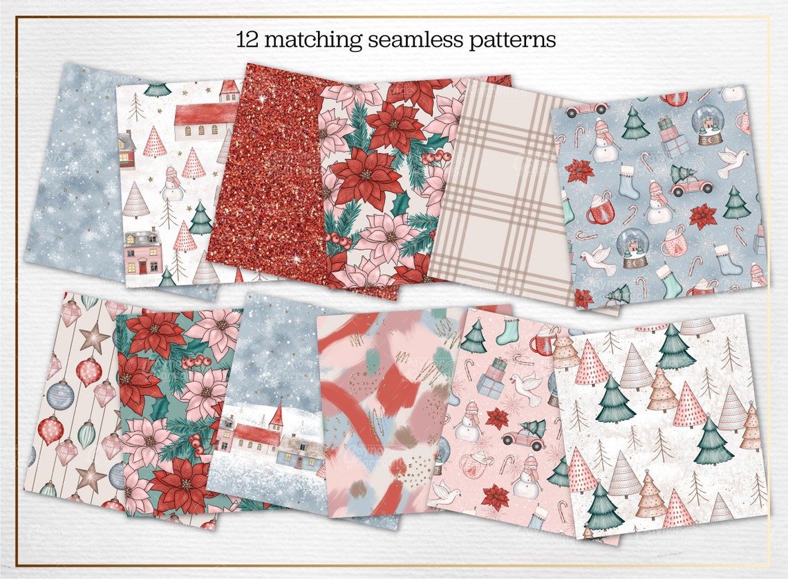 Bohoho Clipart Bundle Boho Christmas Digital Paper / Clipart - Etsy