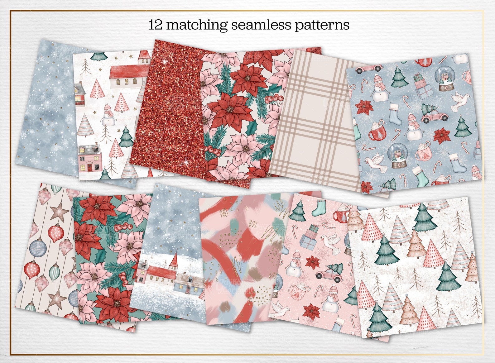 Bohoho Clipart Bundle Boho Christmas Digital Paper / Clipart Bundle ...