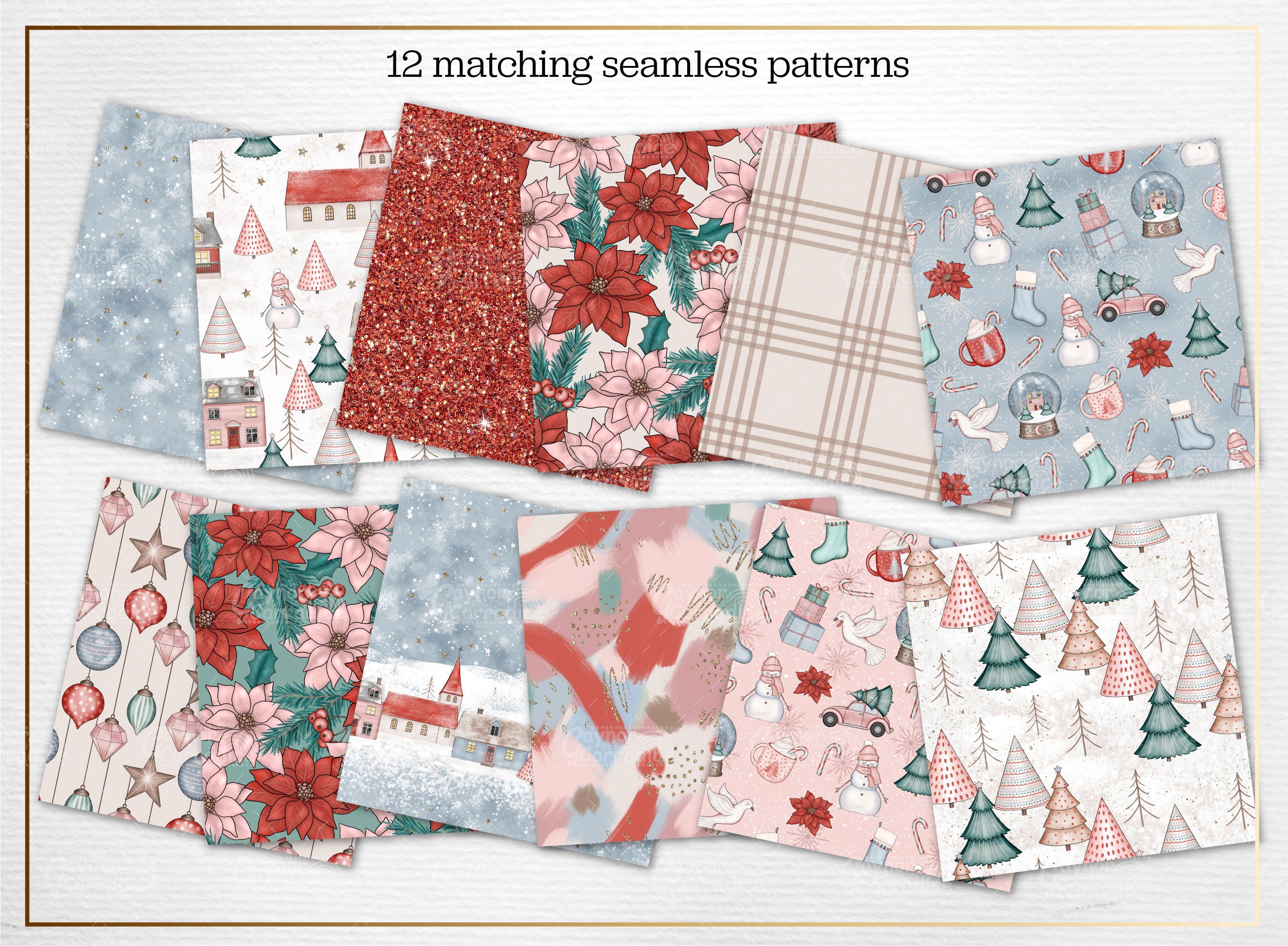 Bohoho Clipart Bundle Boho Christmas Digital Paper / Clipart - Etsy