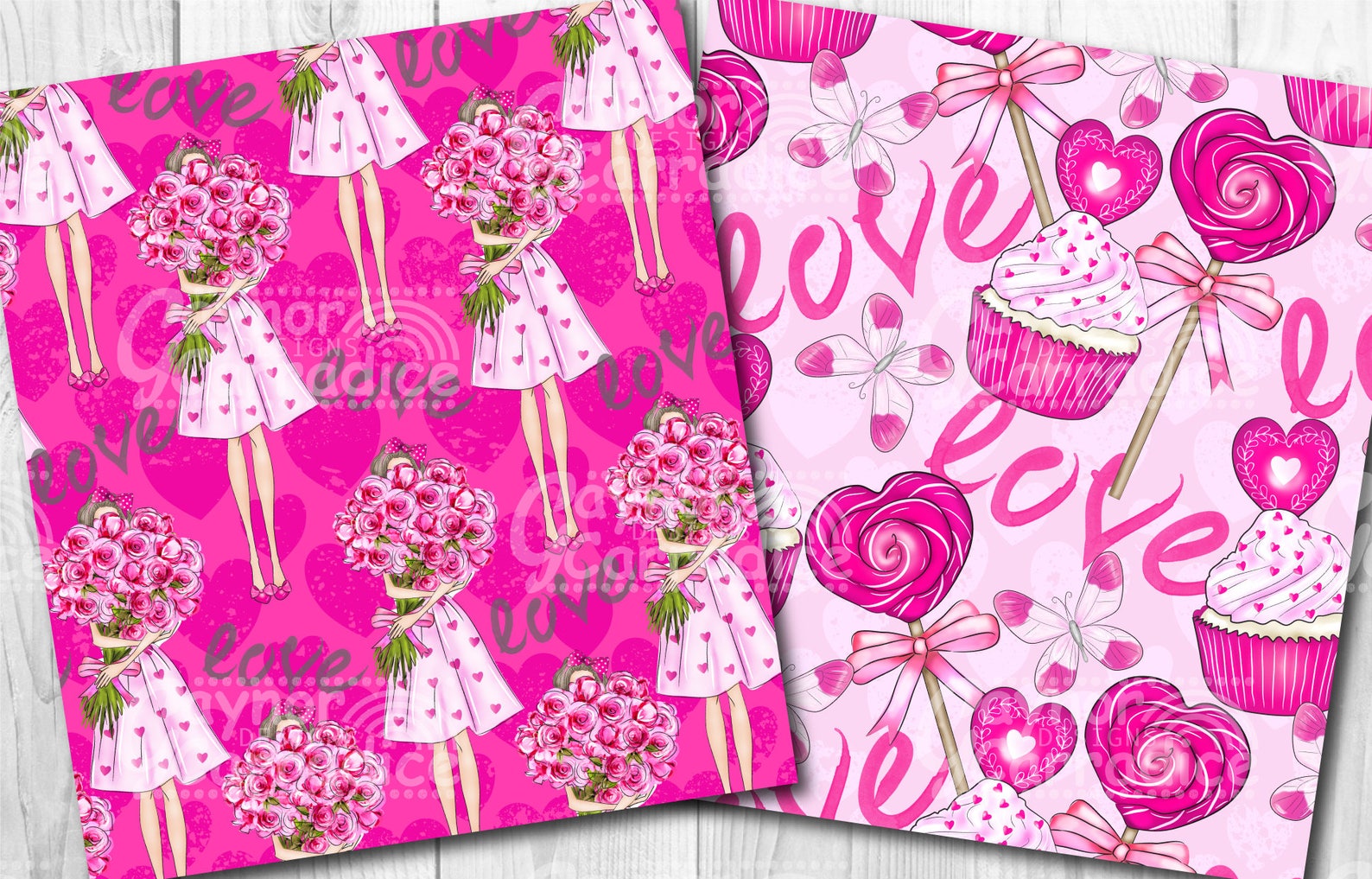 Roses Paper Digital Romantic Digital Paper Seamless Paper | Etsy UK