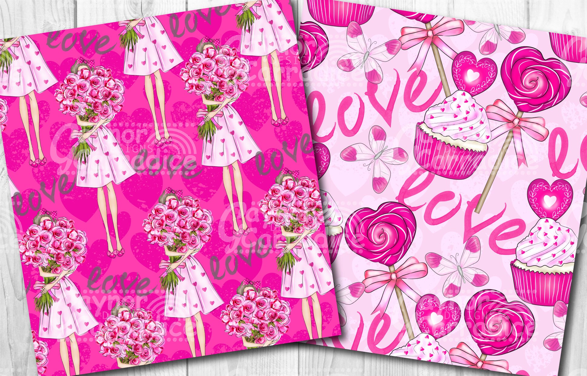 Roses Paper Digital Romantic Digital Paper Seamless Paper - Etsy UK