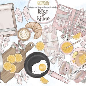 Rise and Shine Planner Clipart - 26 Watercolor Morning Clip Art ...