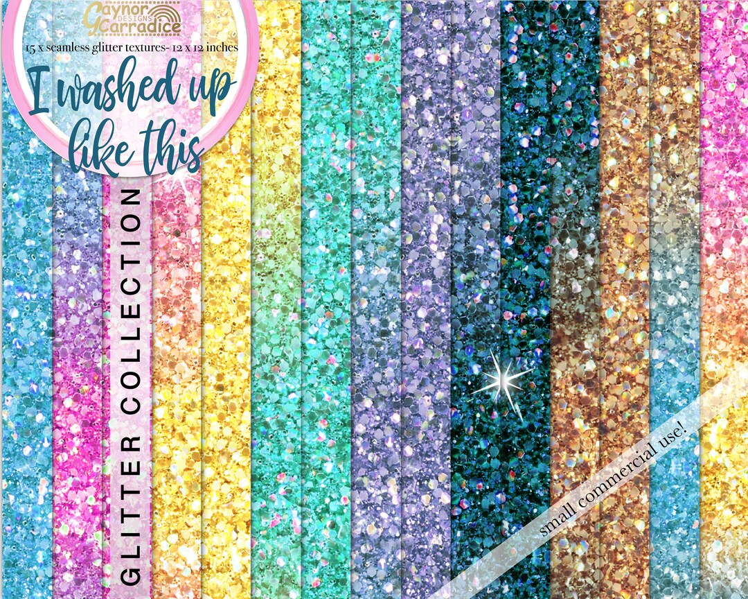 Mermaid Glitter Digital Papers - Pink, Aqua, Blue, Teal Ombre Glitter ...