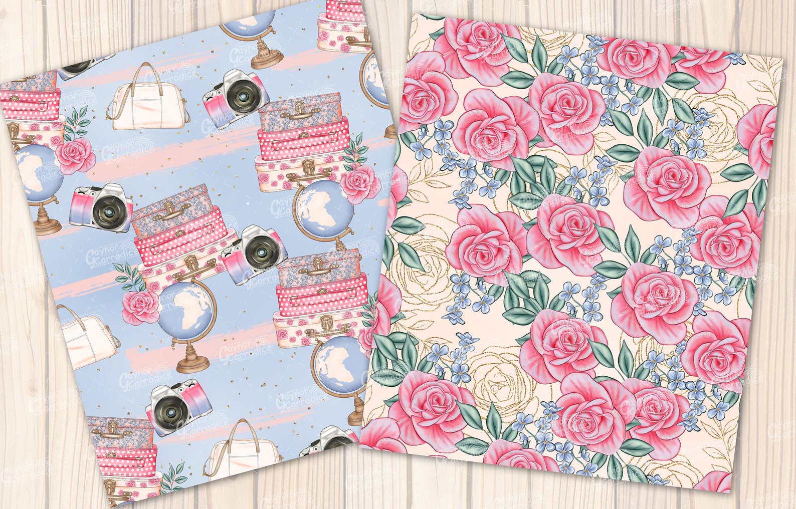 Travel Digital Papers 12 Watercolor Vacation Seamless - Etsy