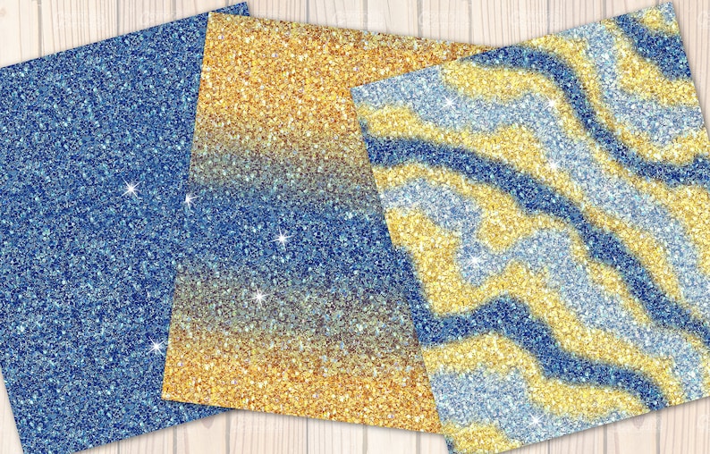 Summer Glitter Digital Papers - 15 Glitter Seamless Patterns, Ombre ...