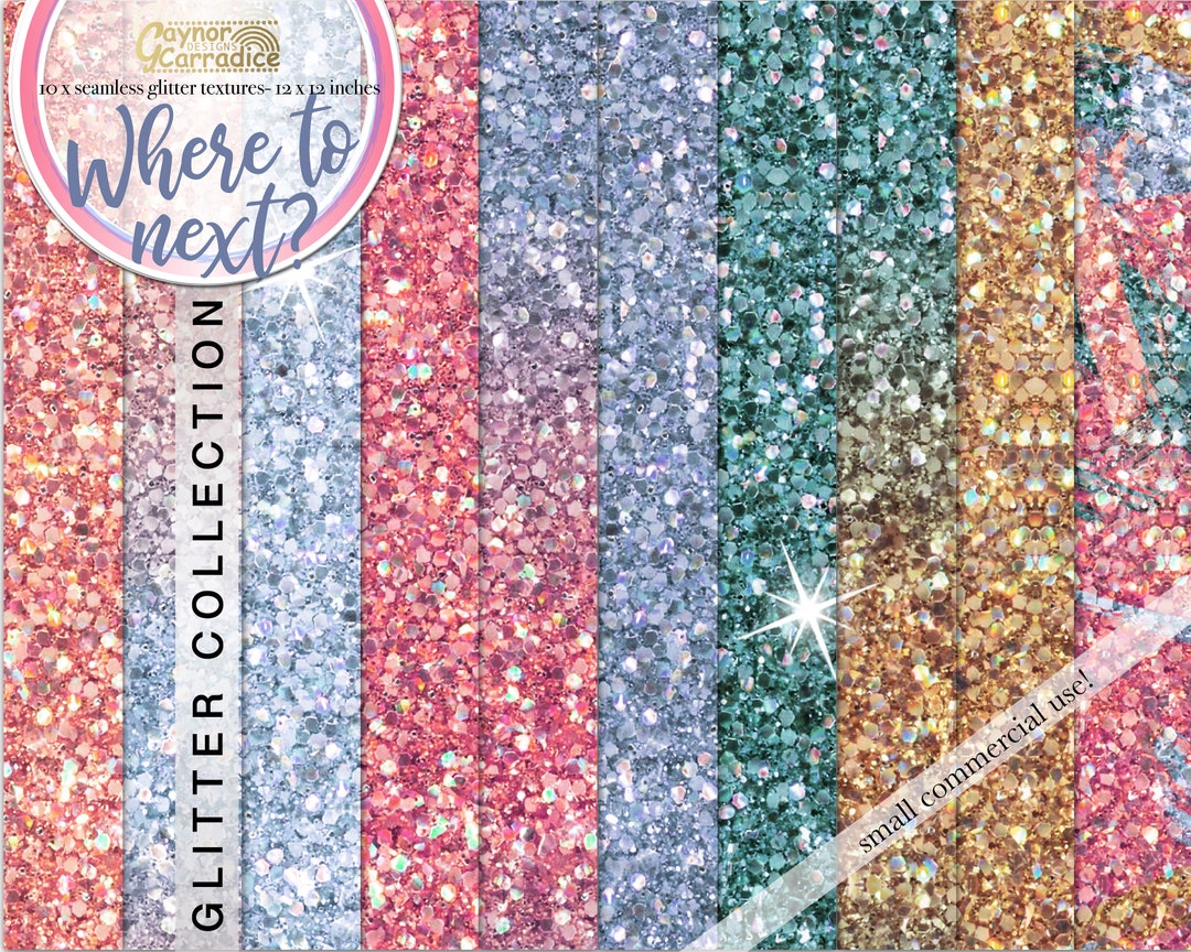 Travel Glitter Digital Papers - Blush, Blue, Gold, Teal Ombre Glitter ...