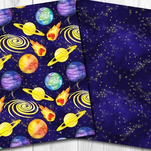 Watercolor Space Digital Paper, Space Digital Paper, Space Paper Pack ...