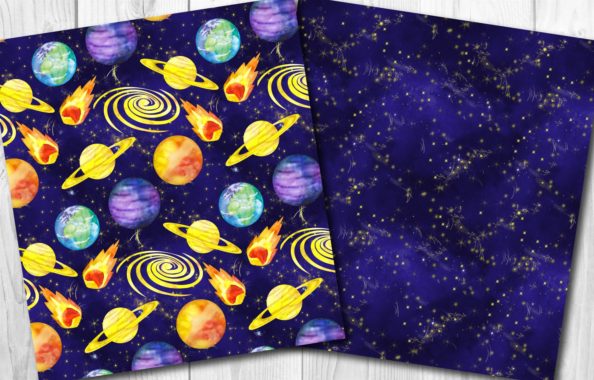 Watercolor Space Digital Paper, Space Digital Paper, Space Paper Pack ...