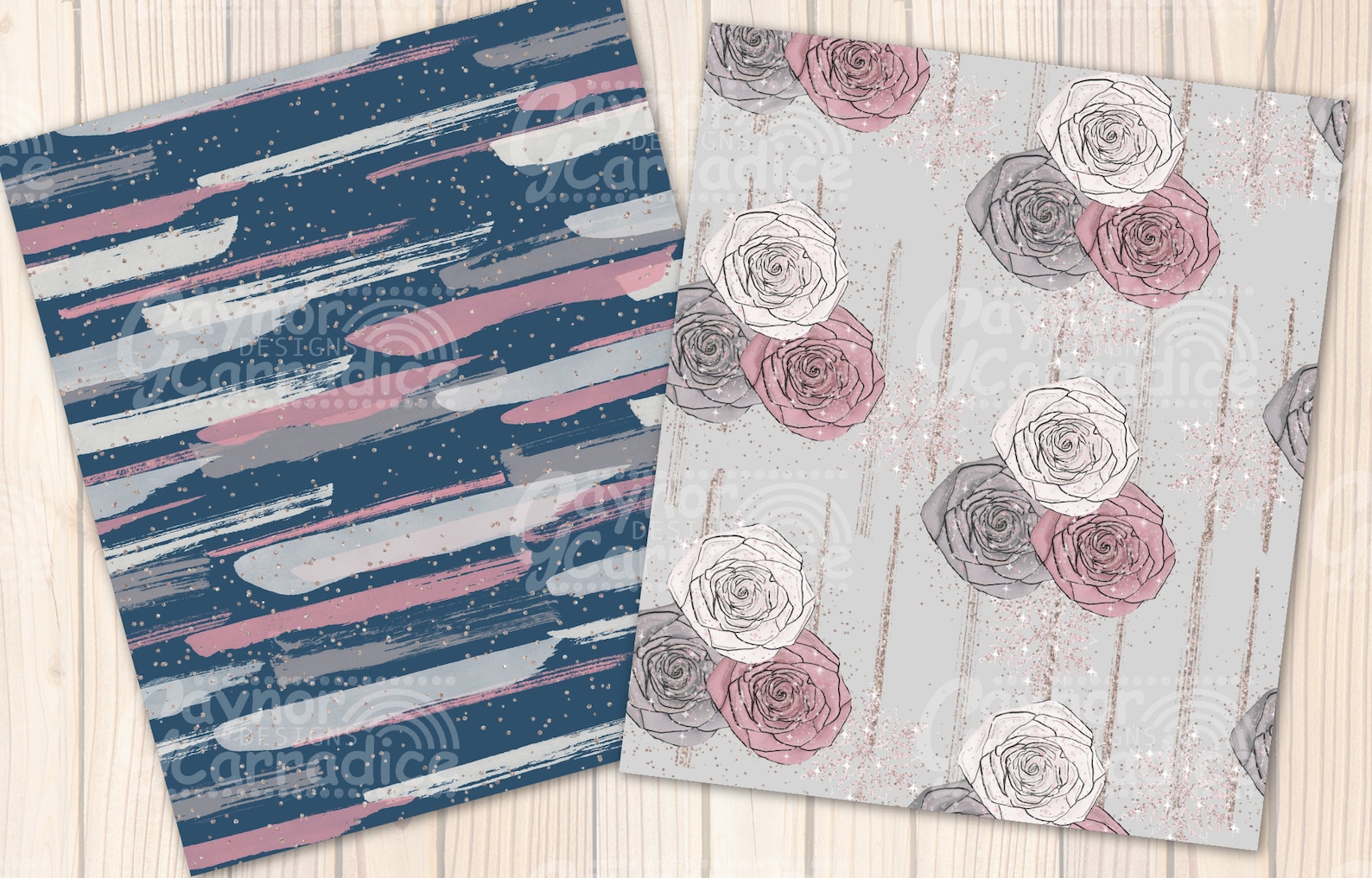 Watercolor Winter Digital Papers - Winter Seamless Patterns, Christmas ...