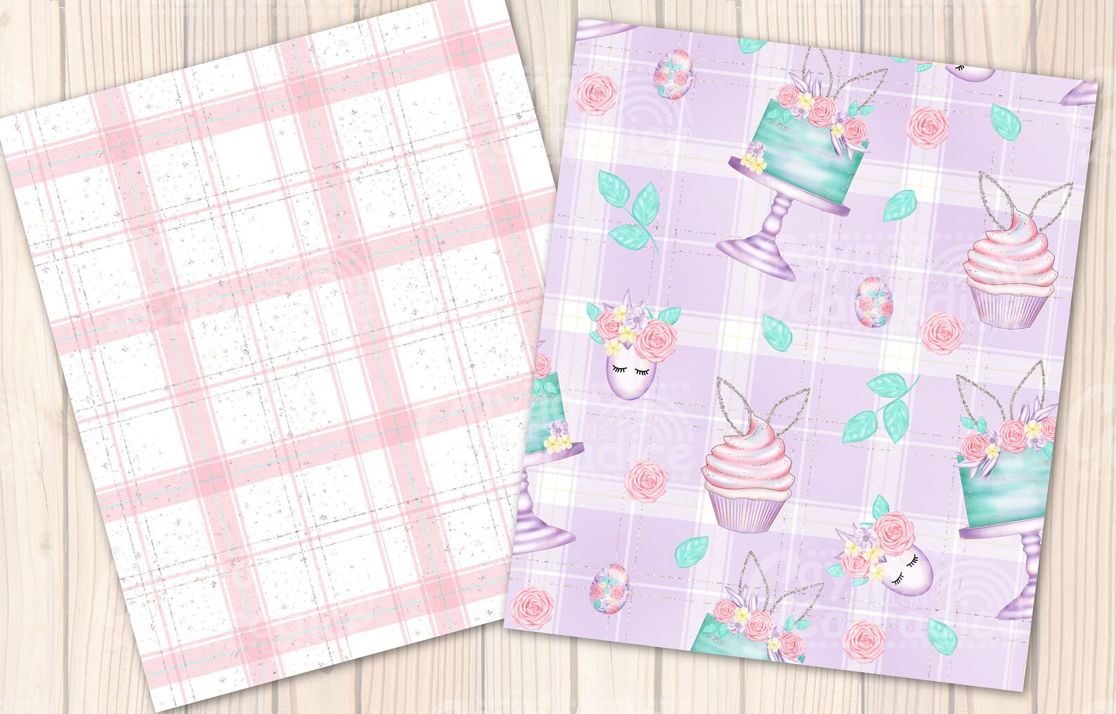 Easter Digital Papers 12 Watercolor Bunny Seamless Patterns | Etsy