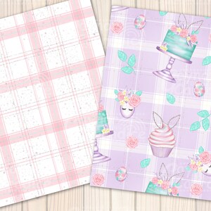Easter Digital Papers - 12 Watercolor Bunny Seamless Patterns, Abstract ...