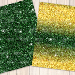 Lemon Glitter Digital Papers - Yellow, Green, Orange, Rose Gold Ombre ...