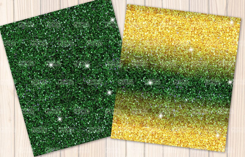 Lemon Glitter Digital Papers - Yellow, Green, Orange, Rose Gold Ombre ...