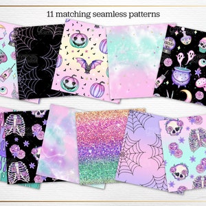Pretty Creepy Clipart Bundle - Cute Halloween Digital Paper / Clipart ...