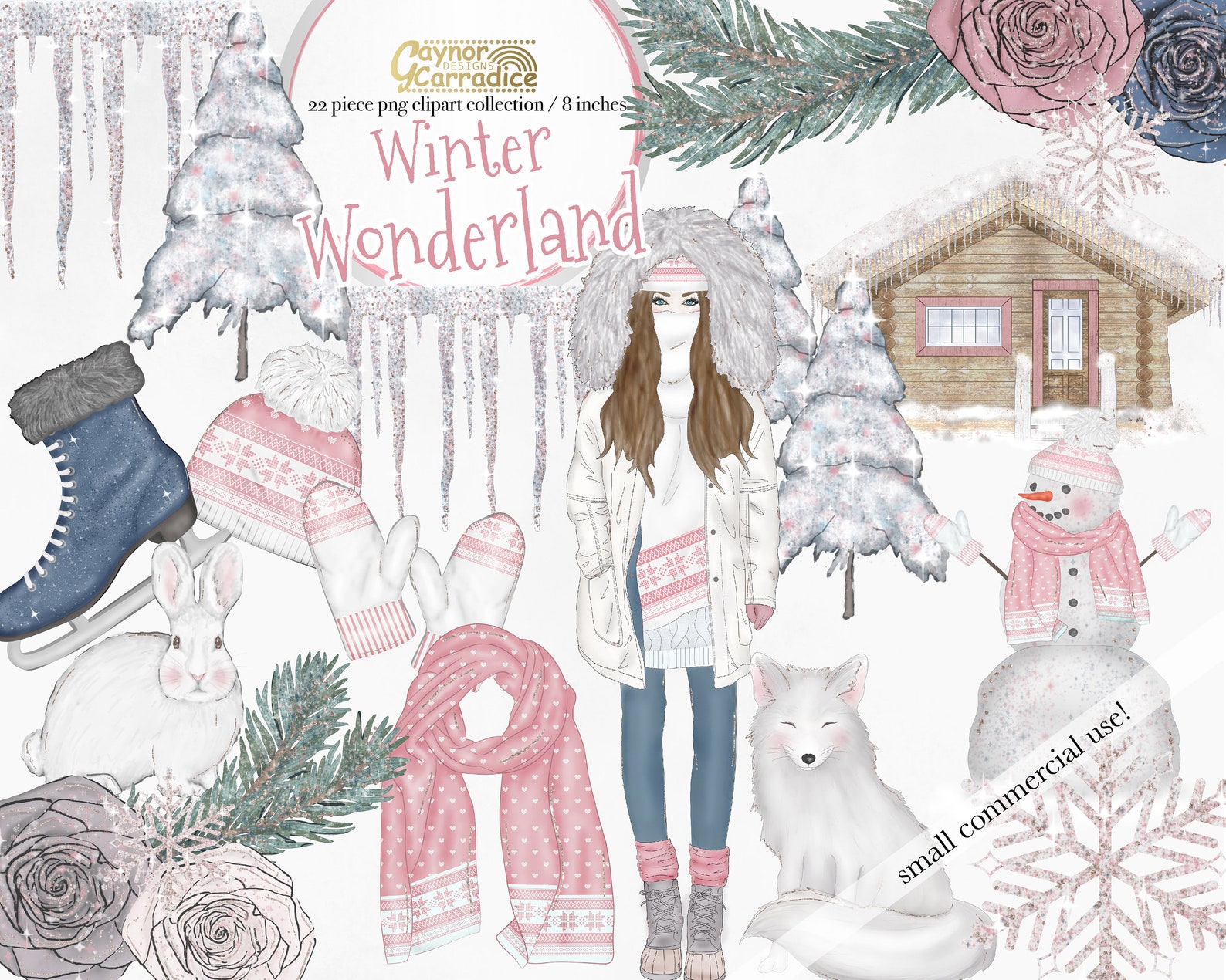22 Watercolor Winter Clipart, Planner Sticker Graphics, Christmas Clip ...