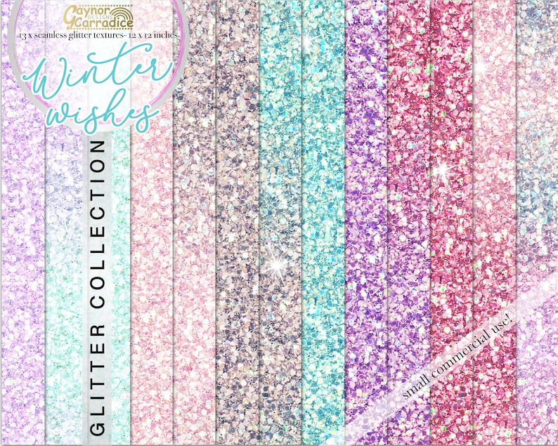 Pastel Glitter Digital Papers Pink Silver Lilac Mint - Etsy