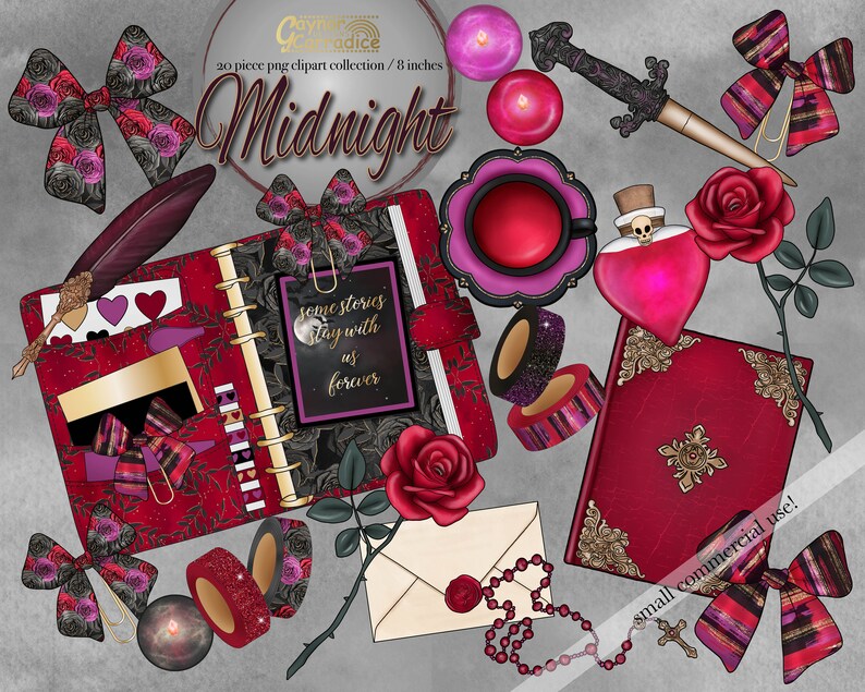 Watercolor Halloween Clipart 20 Piece Vampire Planner Clip - Etsy