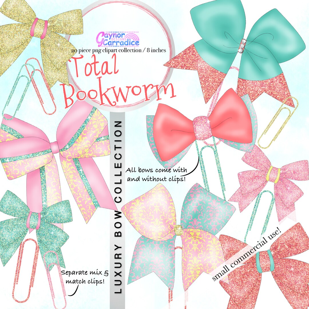 Planner Bow Clipart - Bows Clip Art Watercolor Ribbons Coral Mint ...