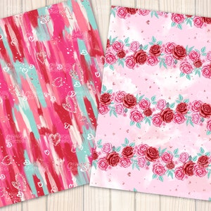 Valentines Day Digital Papers - 12 Watercolor Valentine's Seamless ...