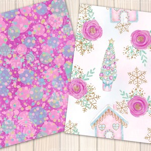 Unicorn Christmas Digital Papers - 10 Winter Unicorn Seamless Patterns ...