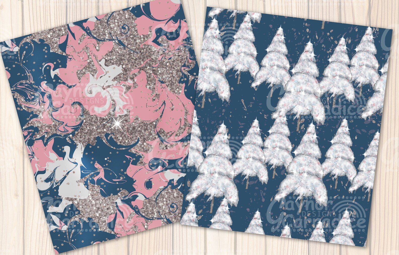 Watercolor Winter Digital Papers - Winter Seamless Patterns, Christmas ...