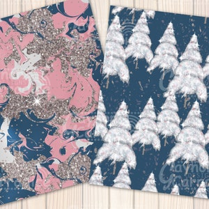 Watercolor Winter Digital Papers - Winter Seamless Patterns, Christmas ...