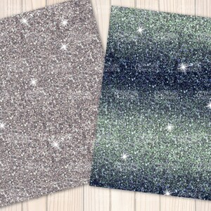 Winter Glitter Digital Papers - Rose Gold, Navy, Silver Ombre Glitter ...