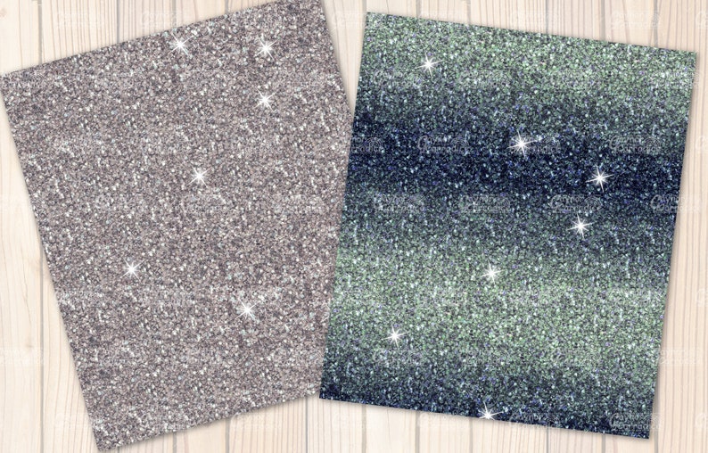 Winter Glitter Digital Papers Rose Gold Navy Silver Ombre - Etsy