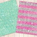 Glitter Digital Paper in Pink Mint Silver Ombre and Stripe - Etsy