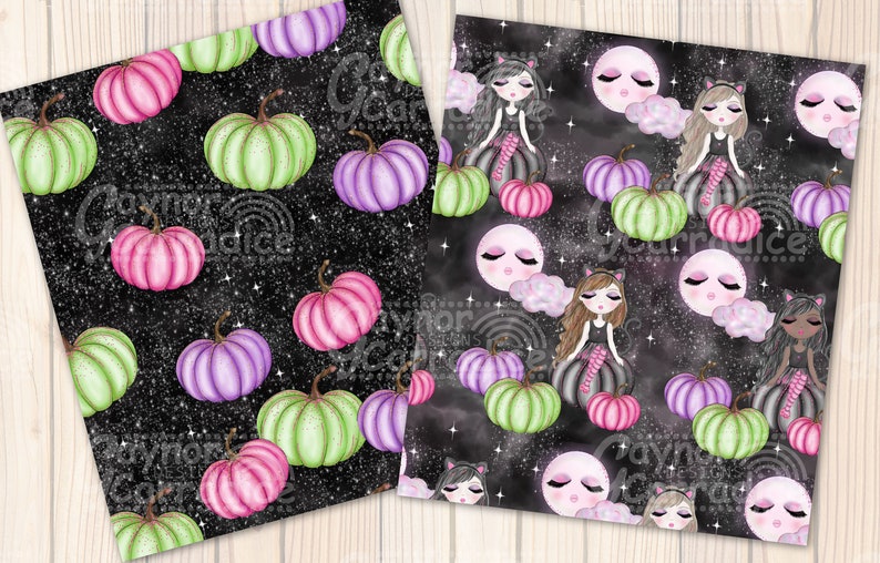 Cute Halloween Digital Papers Halloween Seamless Patterns | Etsy