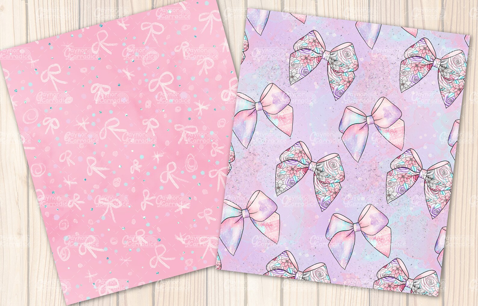 Girly Christmas Digital Papers 12 Pink Winter Seamless | Etsy
