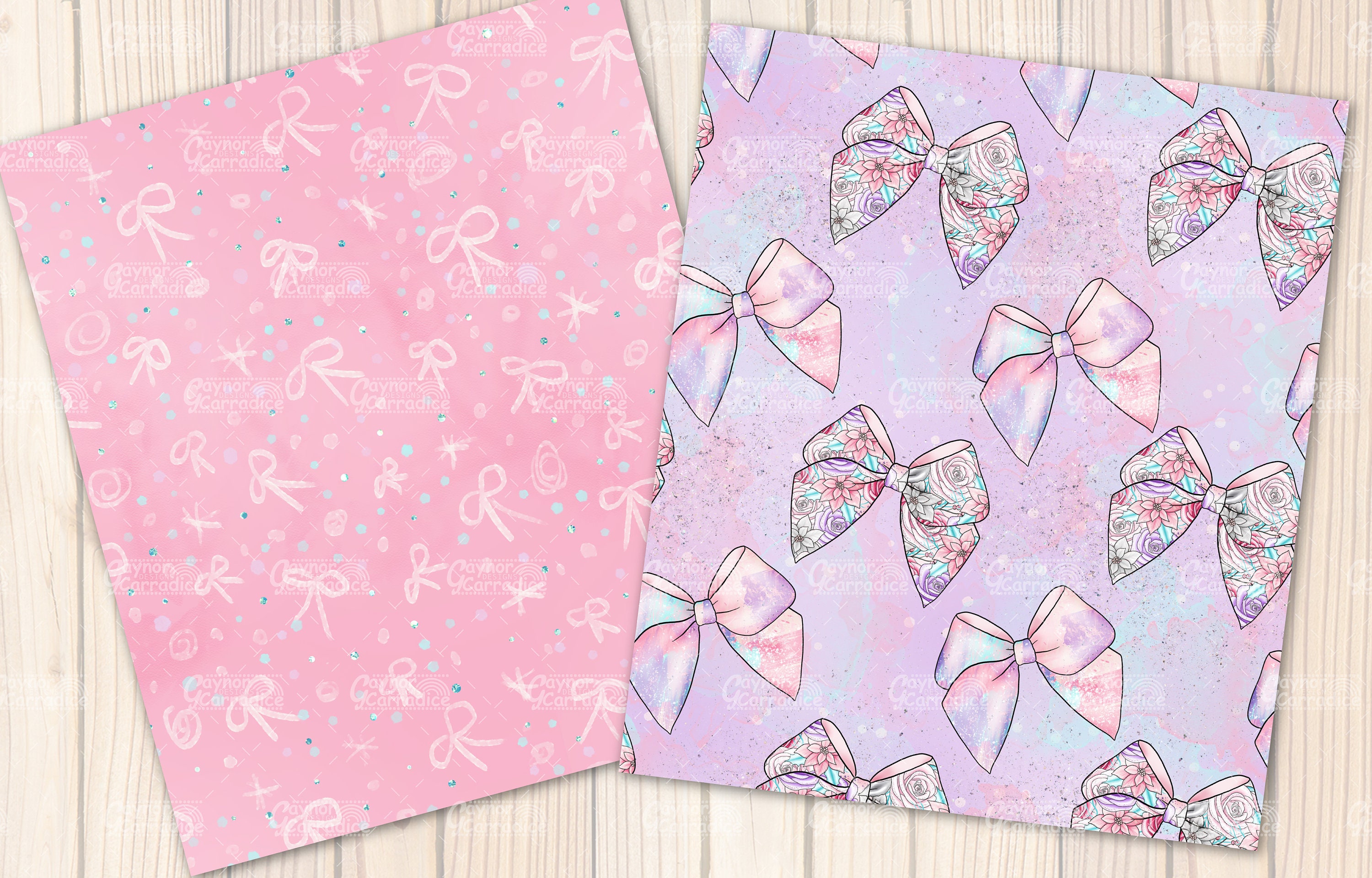 Girly Christmas digital papers 12 pink winter seamless | Etsy