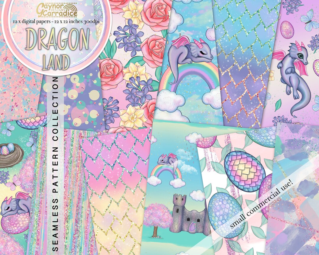 Cute Easter Digital Papers - 12 Watercolor Spring Seamless Patterns ...