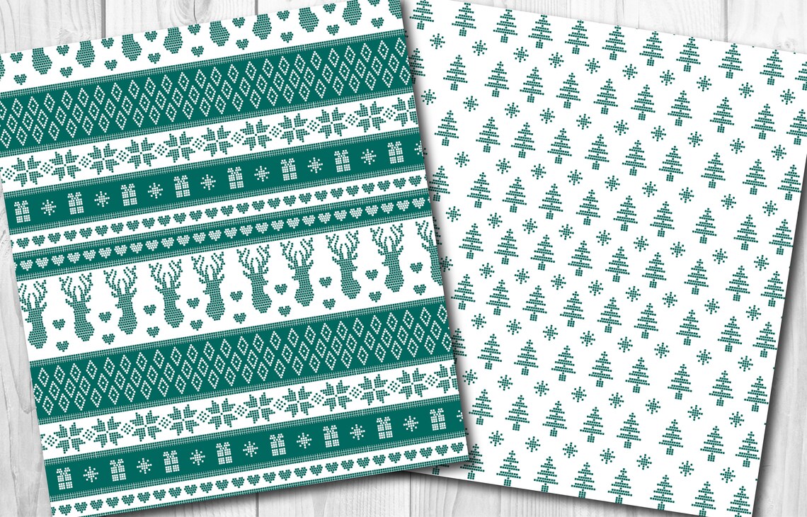 Scandinavian Digital Paper, Christmas Seamless Pattern, Christmas ...