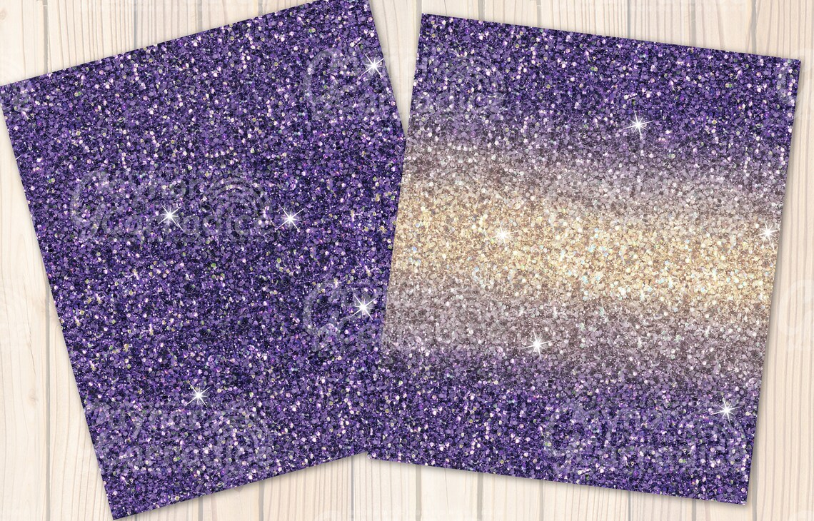 Purple Glitter Digital Papers Lilac Ombre Glitter Seamless | Etsy