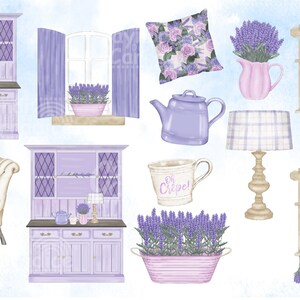 Rustic Spring Clipart - 33 Piece Planner Clipart - Watercolor Lavender ...