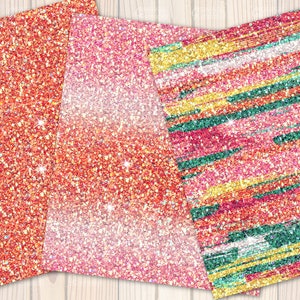 Summer Glitter Digital Papers - 16 Glitter Seamless Patterns, Ombre ...