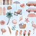 Boho Beach Clipart 44 Piece Watercolor Summer Clipart Set - Etsy