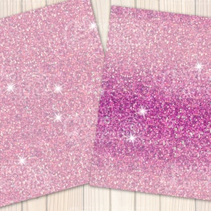 Realistic Unicorn Christmas Glitter Digital Papers in Pink, Mint, Blue ...
