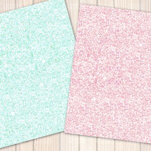 Pastel Glitter Digital Papers - Pink, Silver, Lilac, Mint Ombre Glitter ...